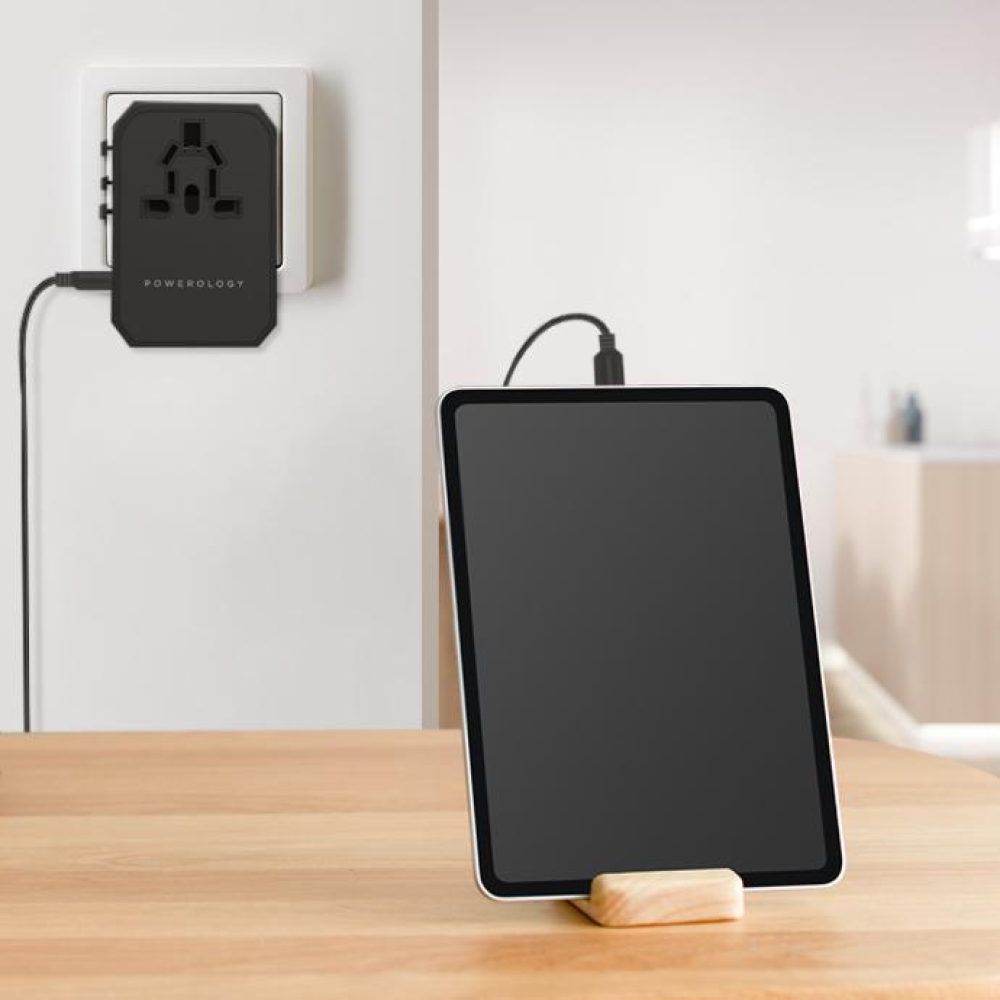 Buy Online Powerology Universal Multi-Port Travel Adapter Pd 45W (1 TYPE-C with 3X USB-A Ports ...